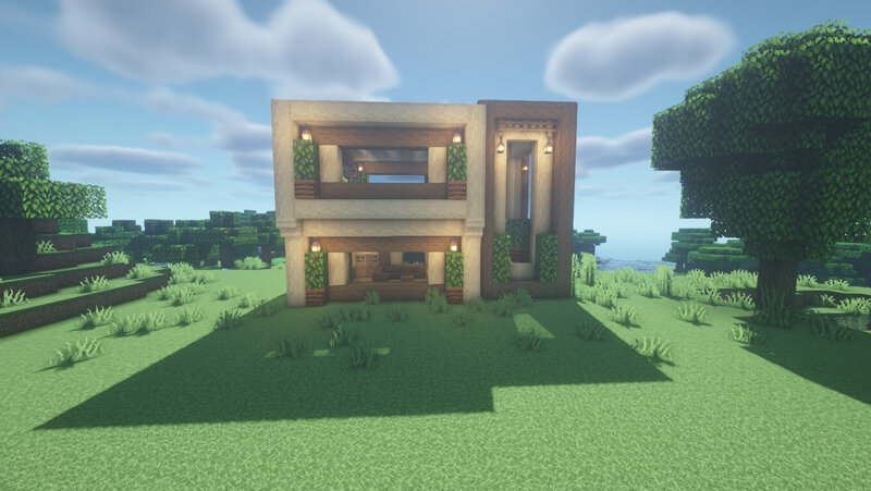 Modern Wooden House #2 (For Java & Bedrock) Minecraft Map