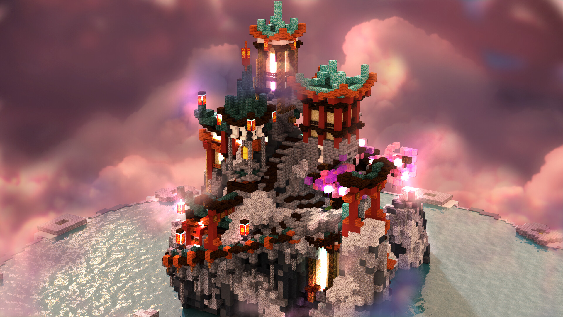 (Timelapse + cinematic) Japanese Village Hub / Spawn / lobby 150x150 Minecraft Map