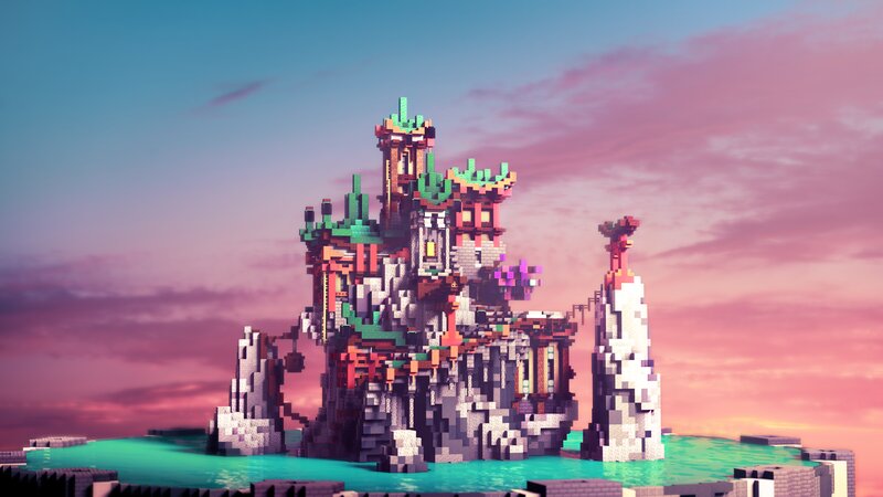 (Timelapse + cinematic) Japanese Village Hub / Spawn / lobby 150x150 Minecraft Map