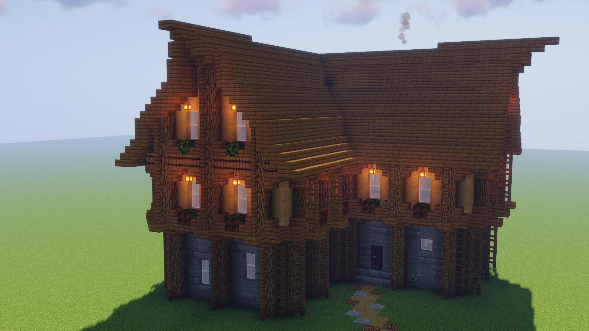 Large medieval house design (interior empty) Minecraft Map