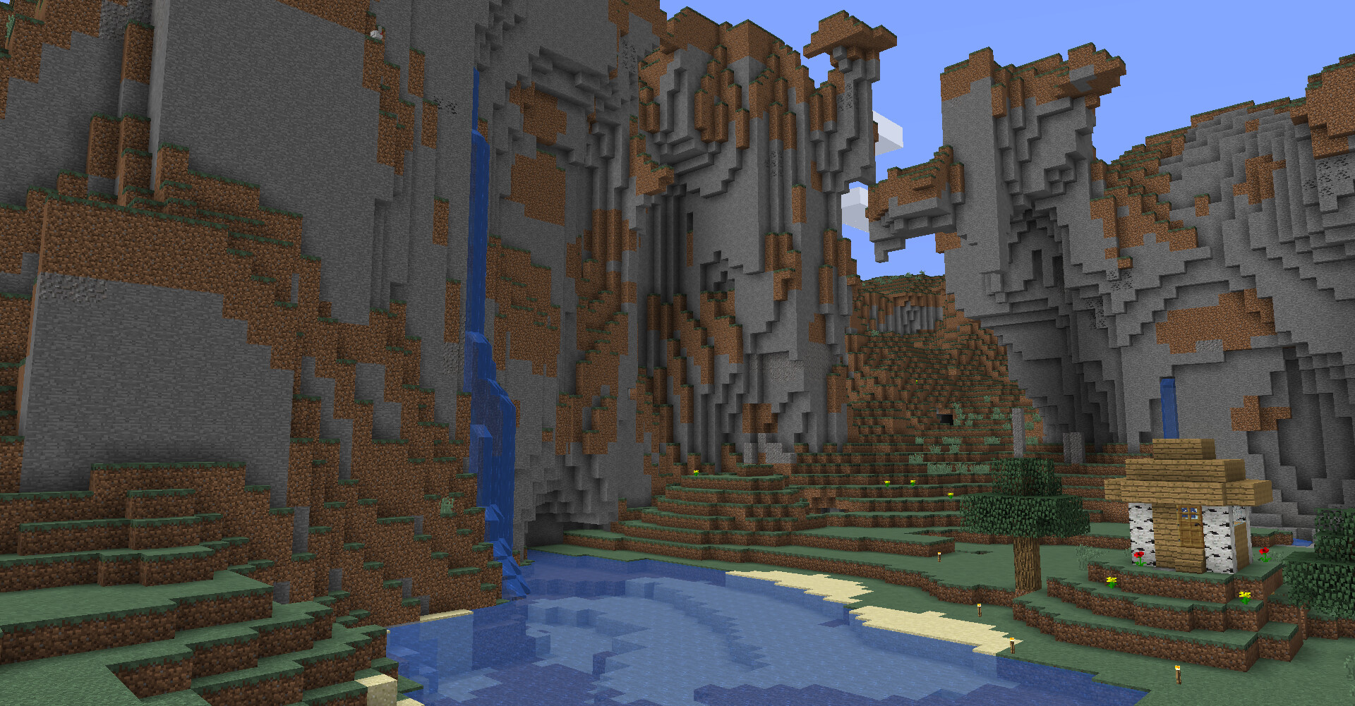 Simple Mountain Spring Home Minecraft Map