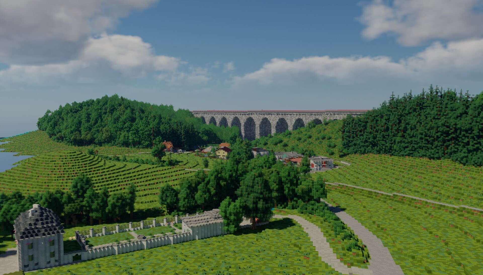 Austrian Western-Highway 1:1 scale in minecraft! Alps BTE Minecraft Map