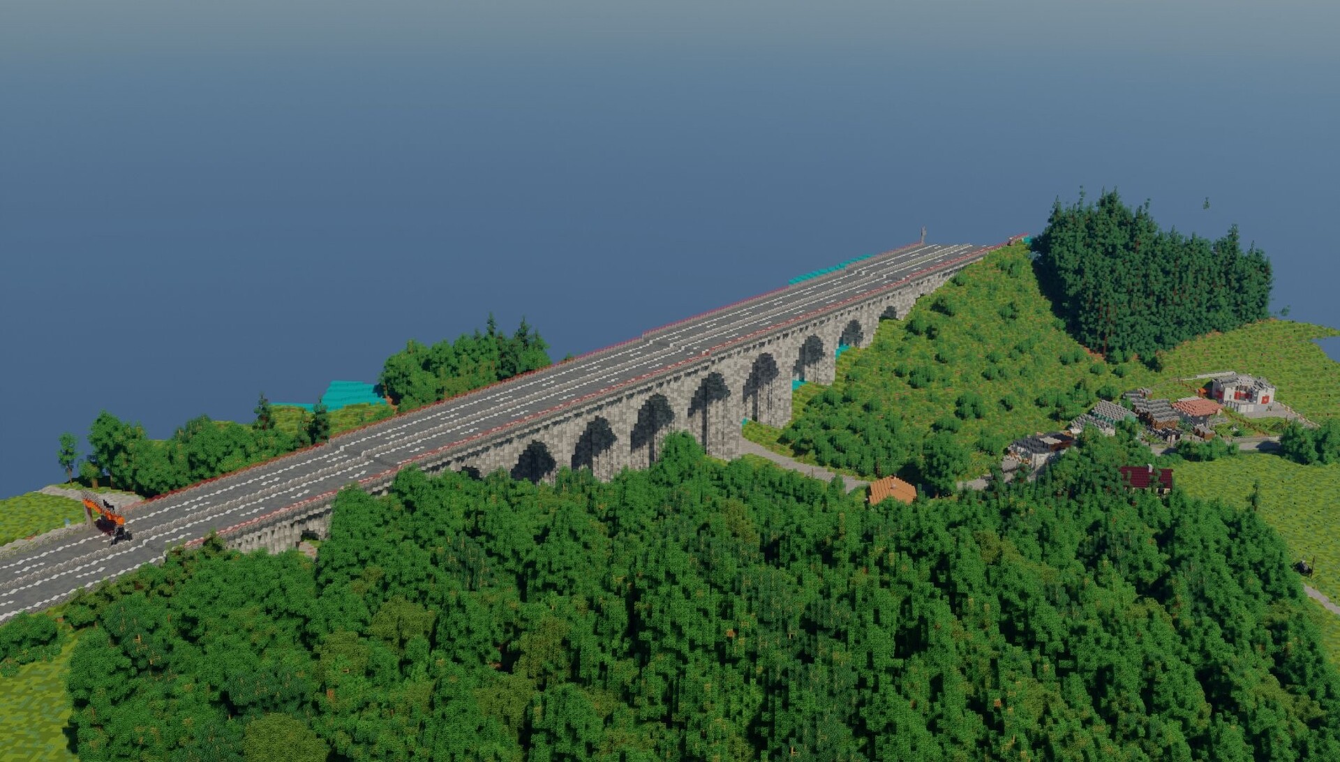 Austrian Western-Highway 1:1 scale in minecraft! Alps BTE Minecraft Map