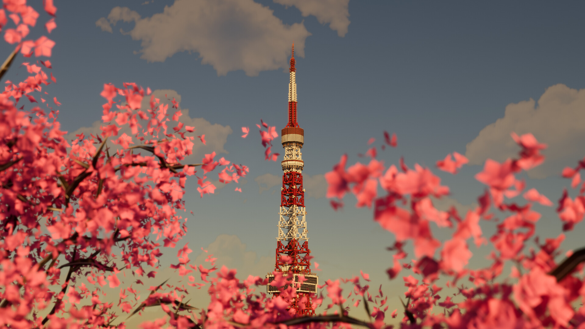 Tokyo Tower built 1:1 Scale in Minecraft Minecraft Map