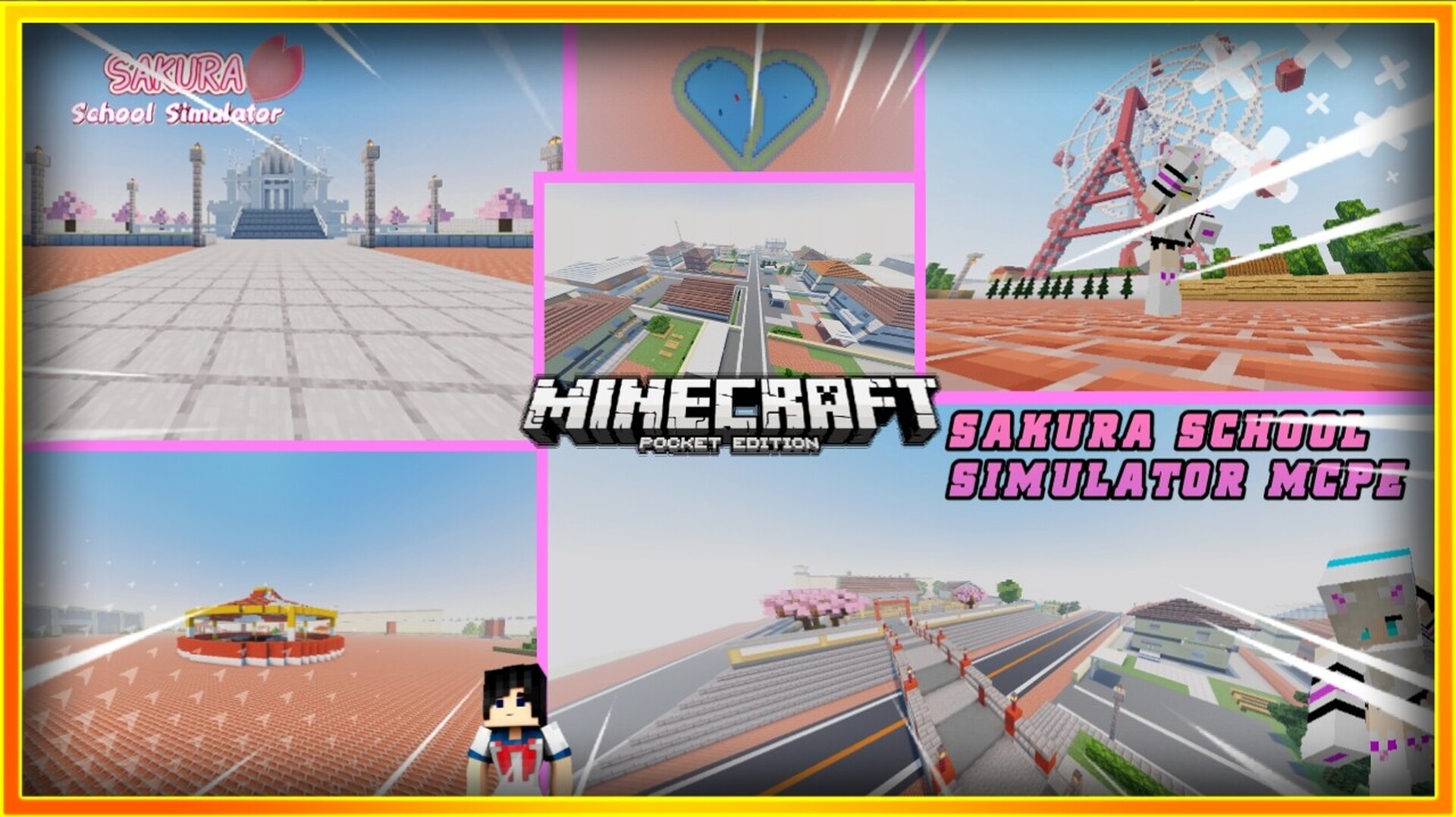 Map sakura school simulasi mcpe terbaru Minecraft Map