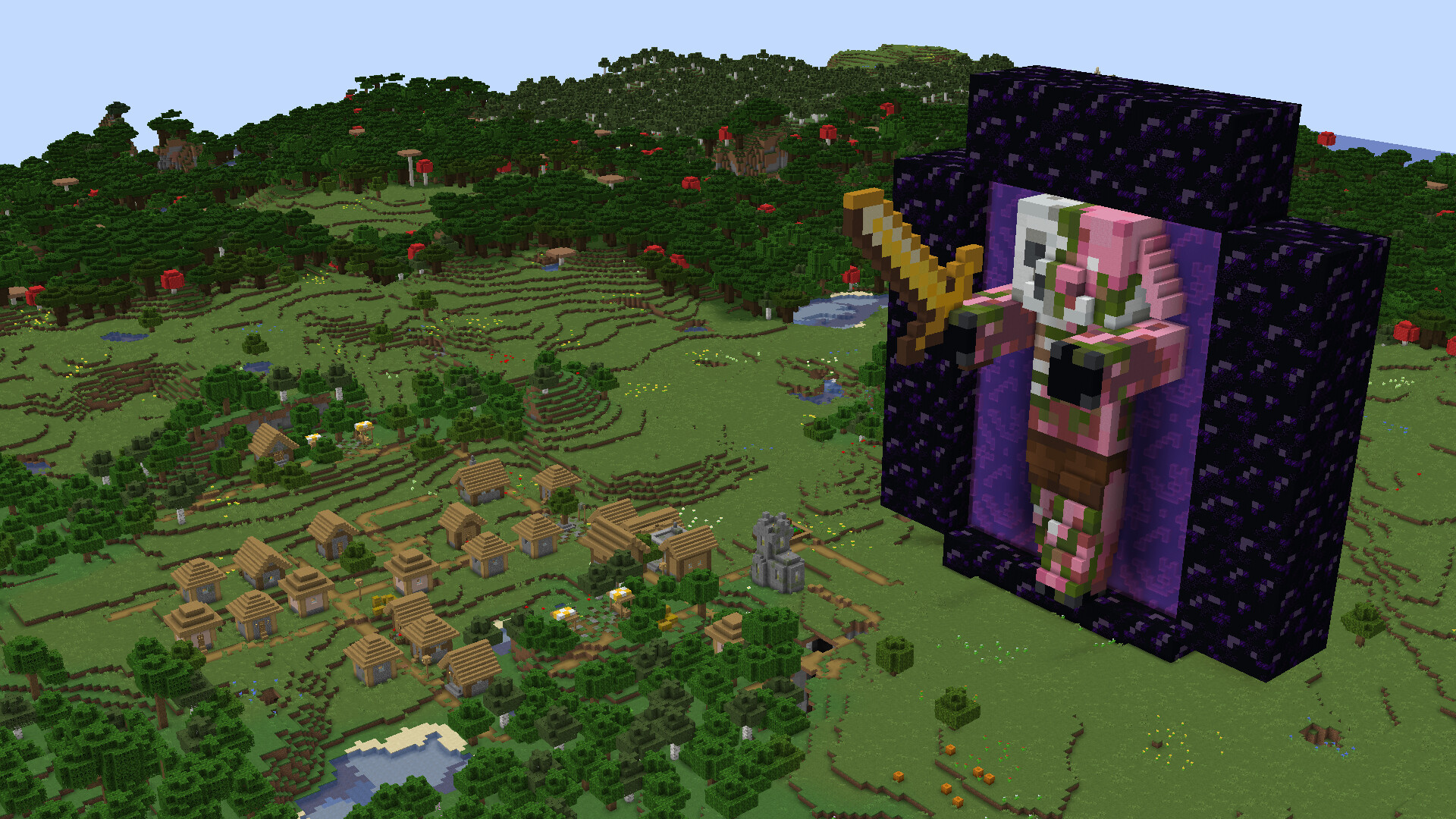 Zombified Piglin Mob Statues Minecraft Map