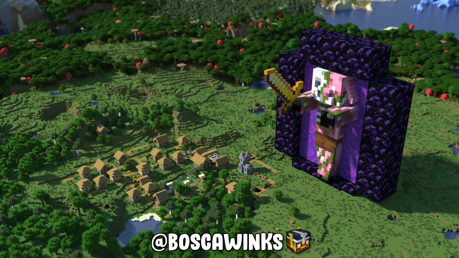 Zombified Piglin Mob Statues Minecraft Map