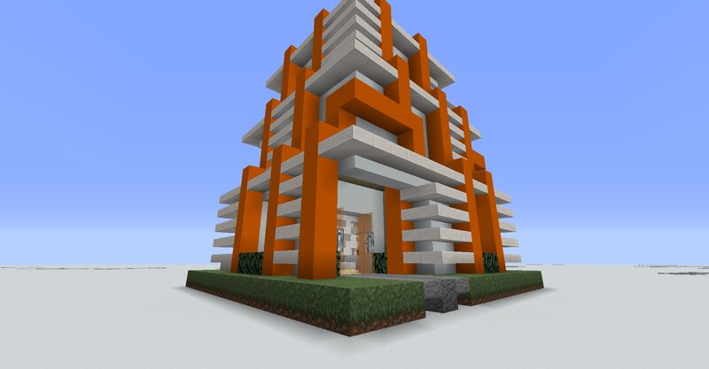 1 Chunk Modern Orange Home Minecraft Map