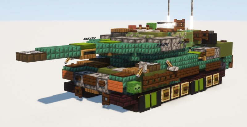 1.5:1 Scale Leopard 2A7V German Main Battle Tank Minecraft Map