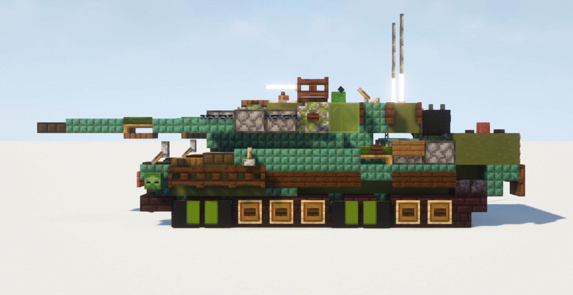 1.5:1 Scale Leopard 2A7V German Main Battle Tank Minecraft Map