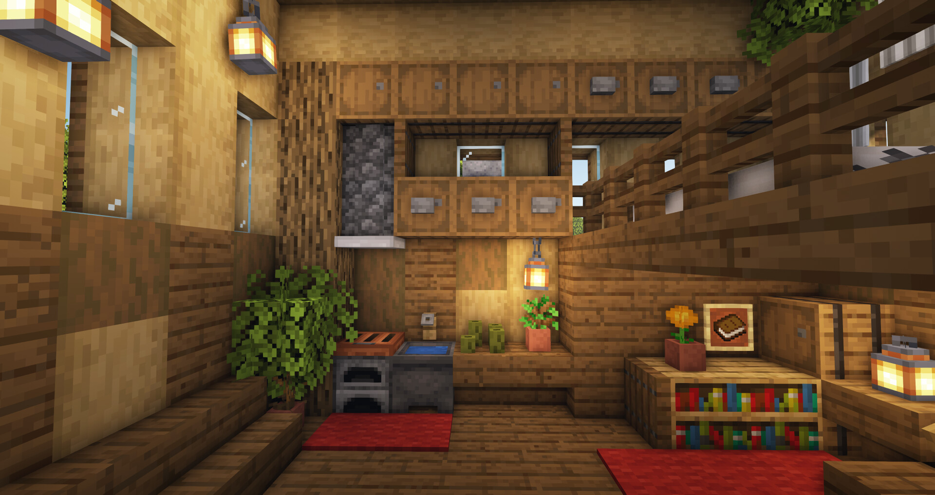 Minecraft : How to build a 4-floor Ultimate Wooden Survival Base ...