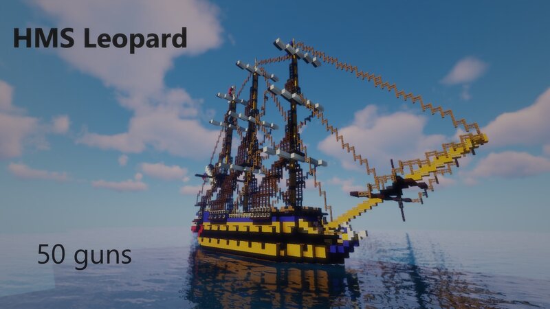 HMS Leopard (1790) 4th rate ship of the line Minecraft Map