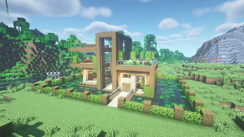 Modern Wooden House by TechnoKing (For Java & Bedrock) Minecraft Map