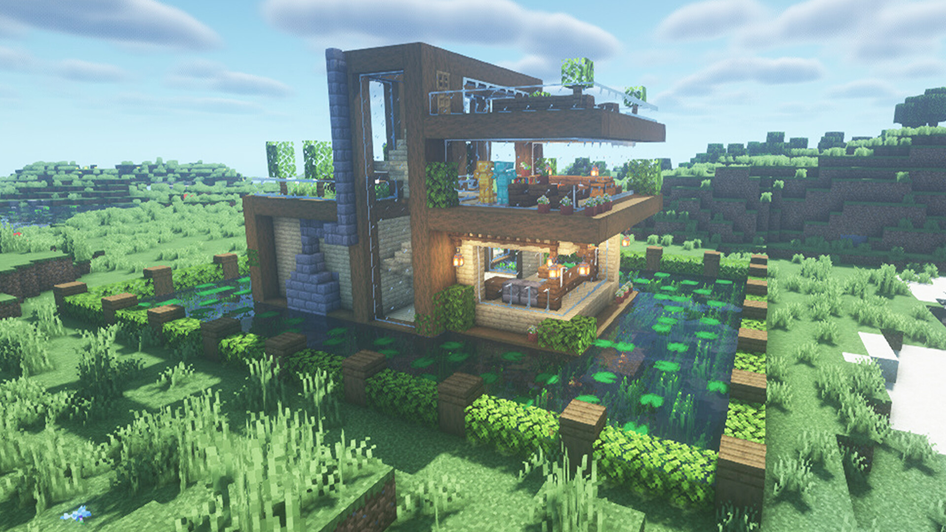 Modern Wooden House by TechnoKing (For Java & Bedrock) Minecraft Map