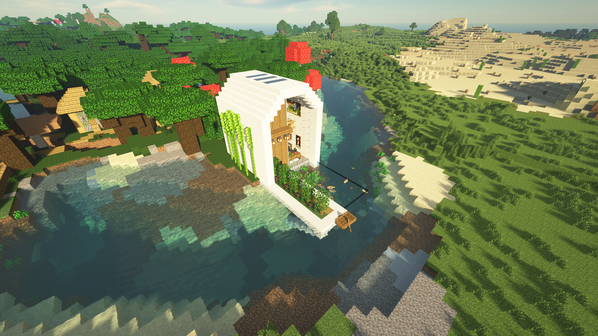 Modern Lakeside House Minecraft Map