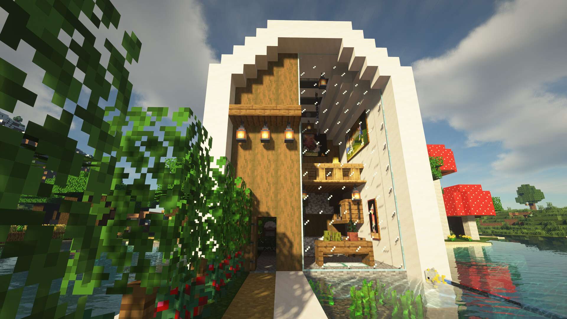 Modern Lakeside House Minecraft Map