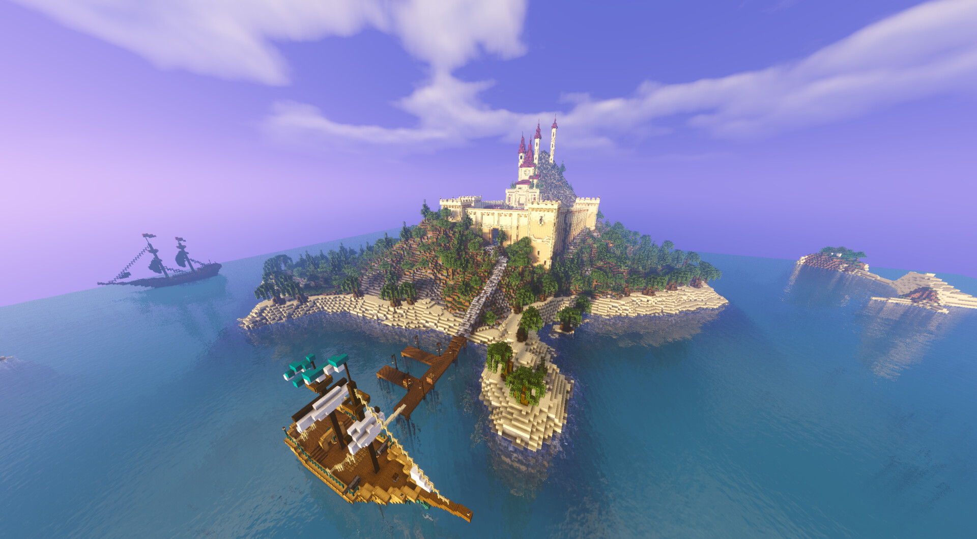 Island Castle | Mega Base Minecraft Map