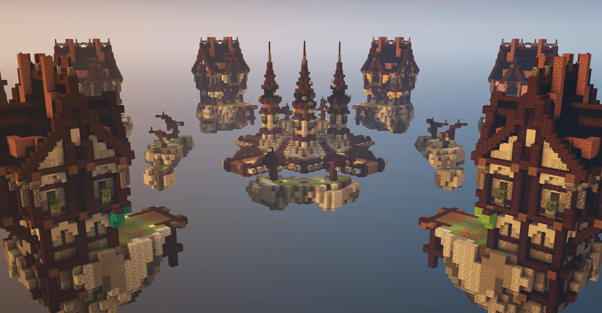 Dark Medieval Islands BedWars Map 4 to 8 Teams Minecraft Map