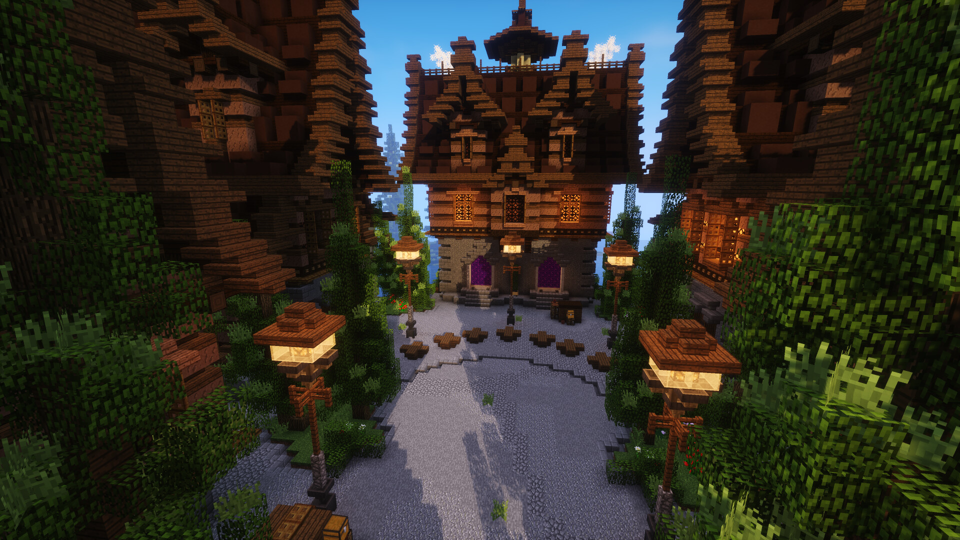 Medieval Server Hub Brown Spawn Minecraft Map