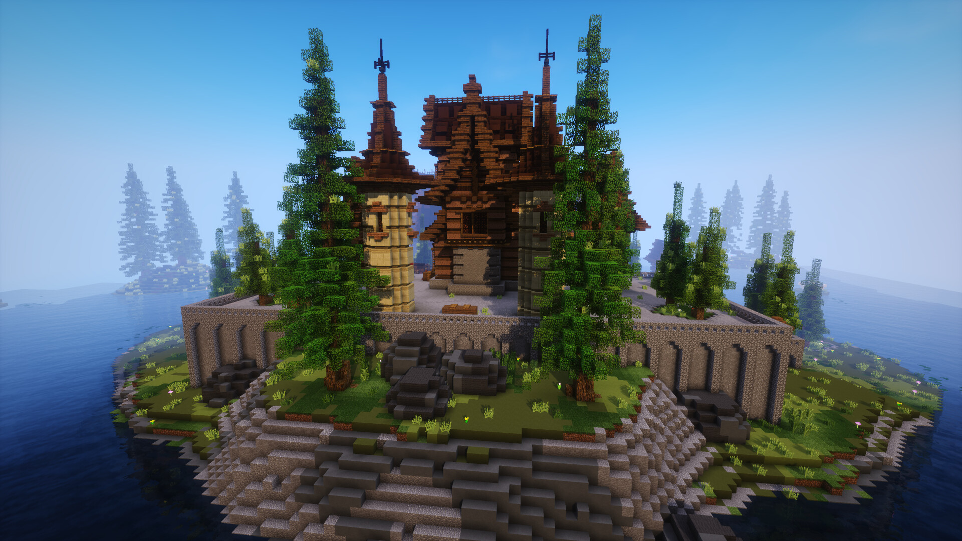 Medieval Server Hub Brown Spawn Minecraft Map