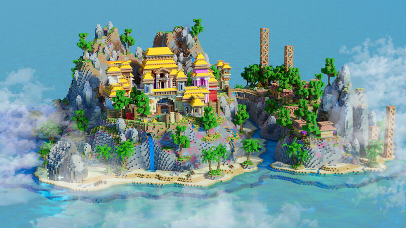 Tropical Island Spawn | Survival | Minecraft Map | Comission Minecraft Map