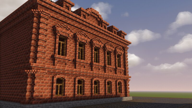 Русский кирпичный купеческий дом (Russian brick merchant house ...