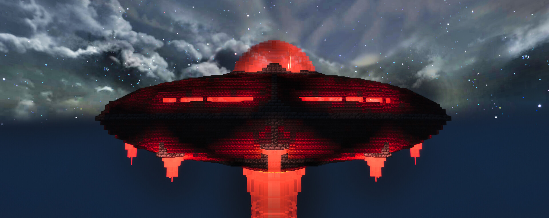 Floating UFO for PEWDIEPIE's Hardcore Minecraft Base Minecraft Map