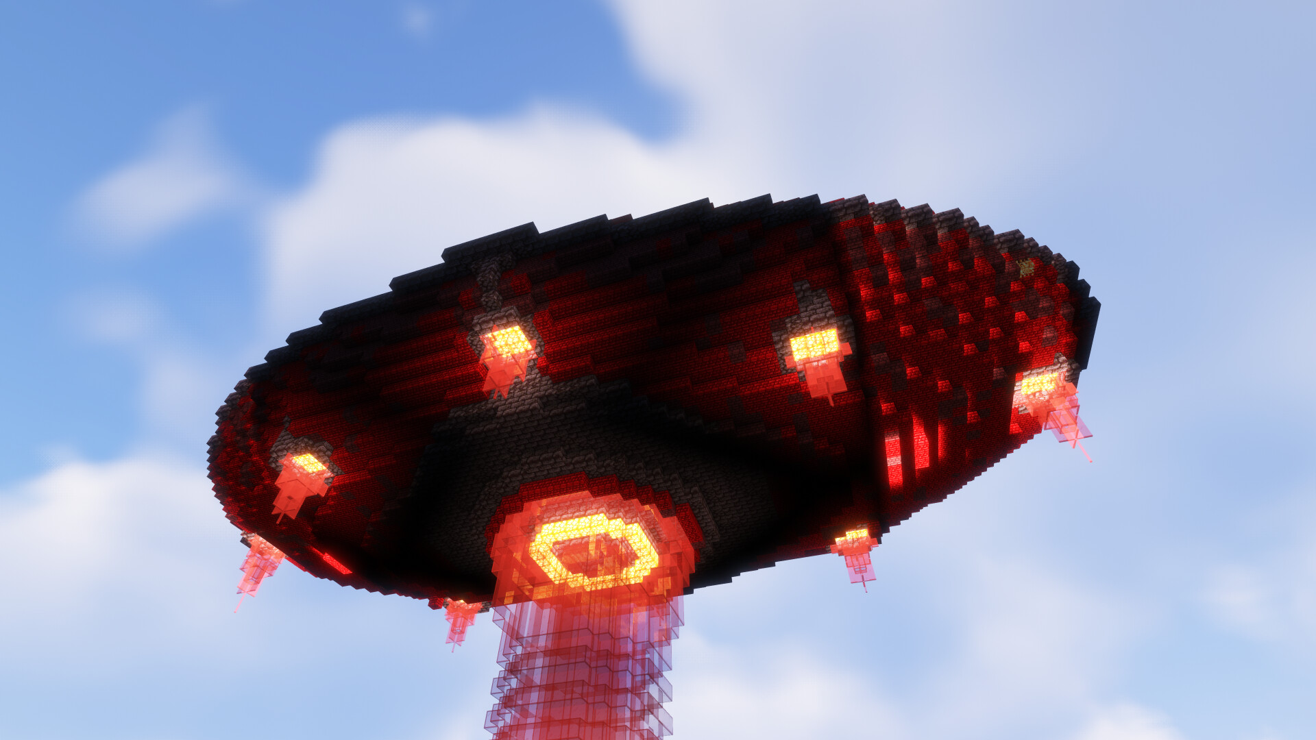 Floating UFO for PEWDIEPIE's Hardcore Minecraft Base Minecraft Map