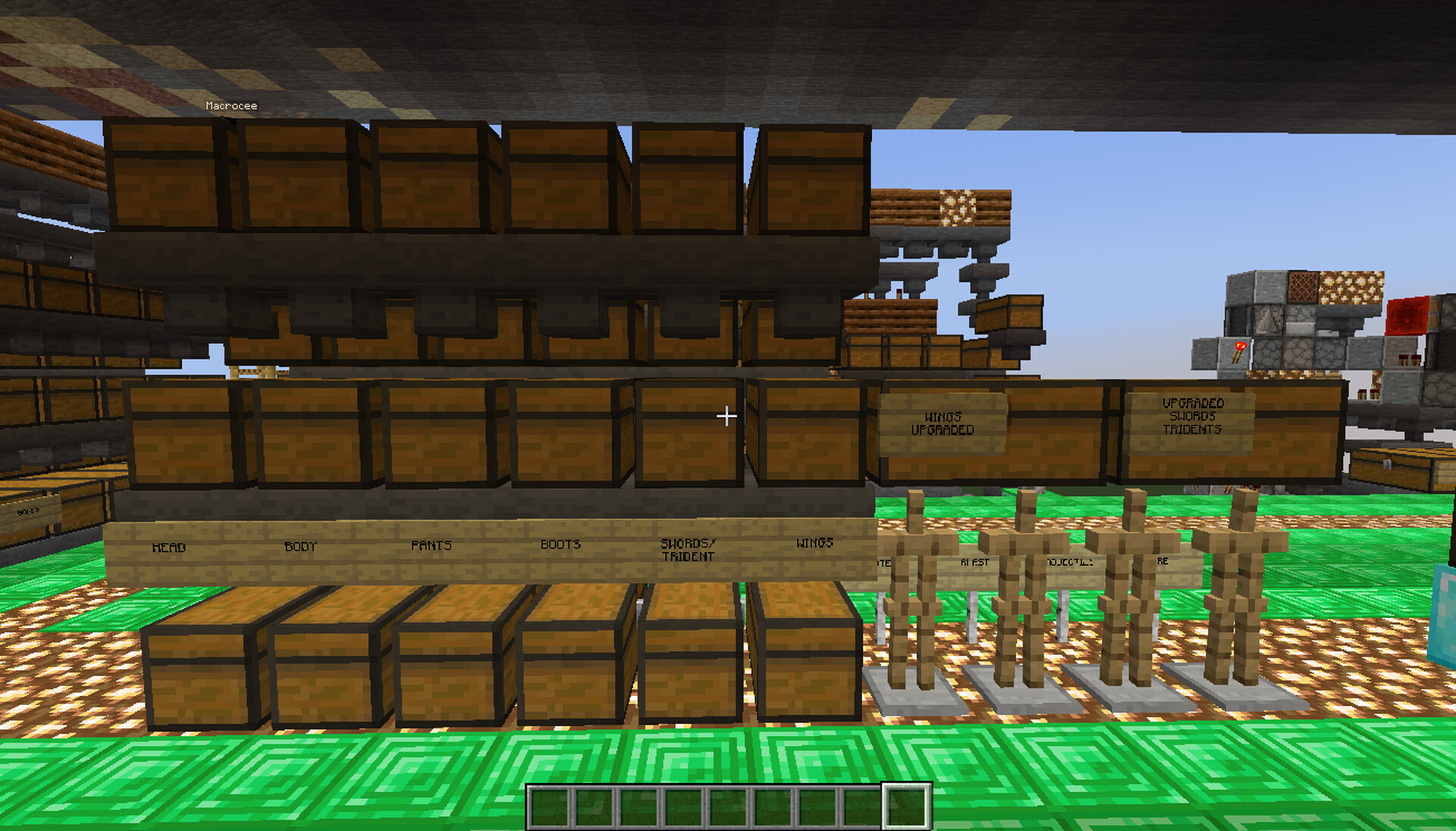 A Builder's Storage Layout - For a dumb non-redstone savvy player like ...