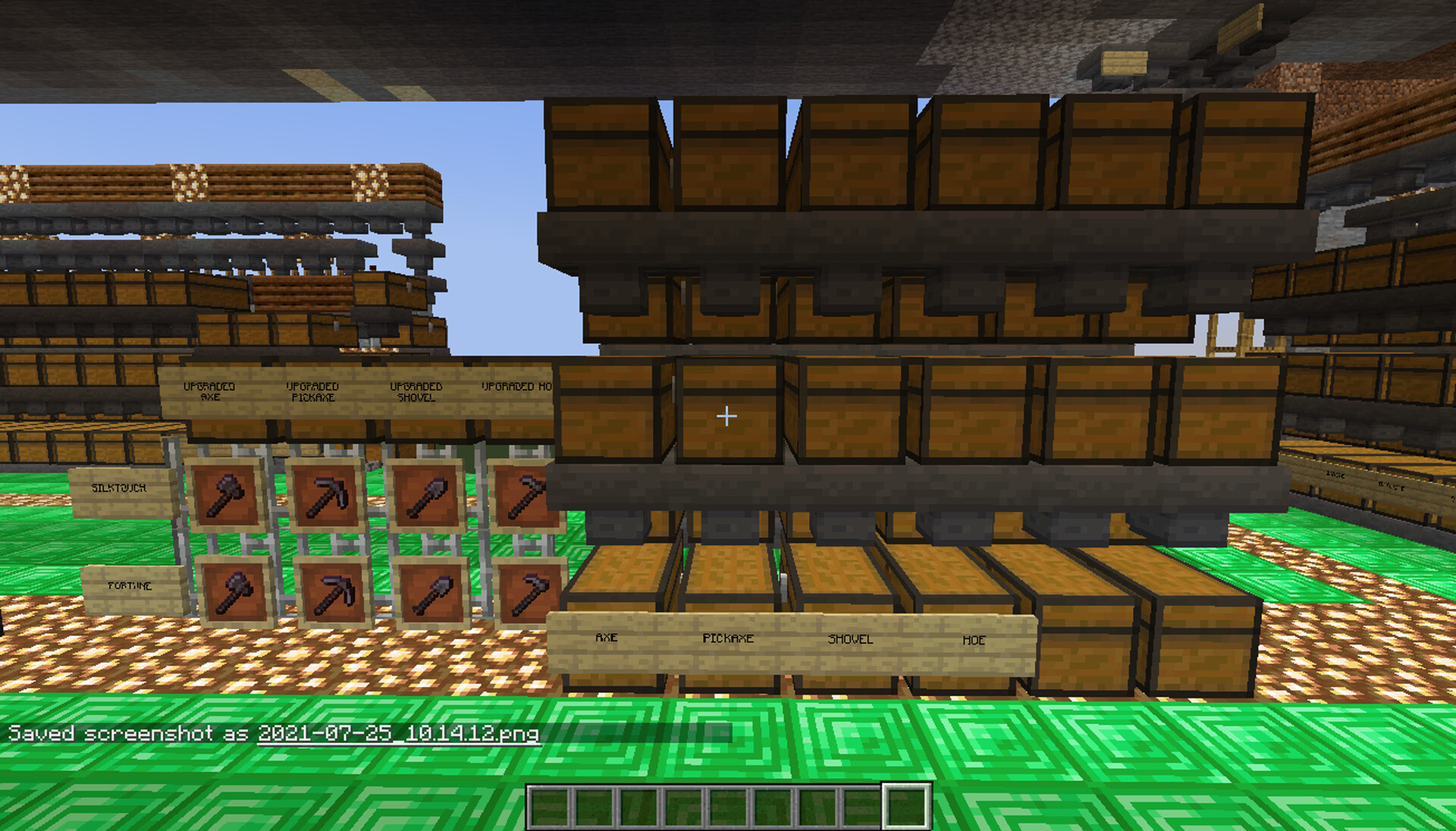 A Builder's Storage Layout - For a dumb non-redstone savvy player like ...