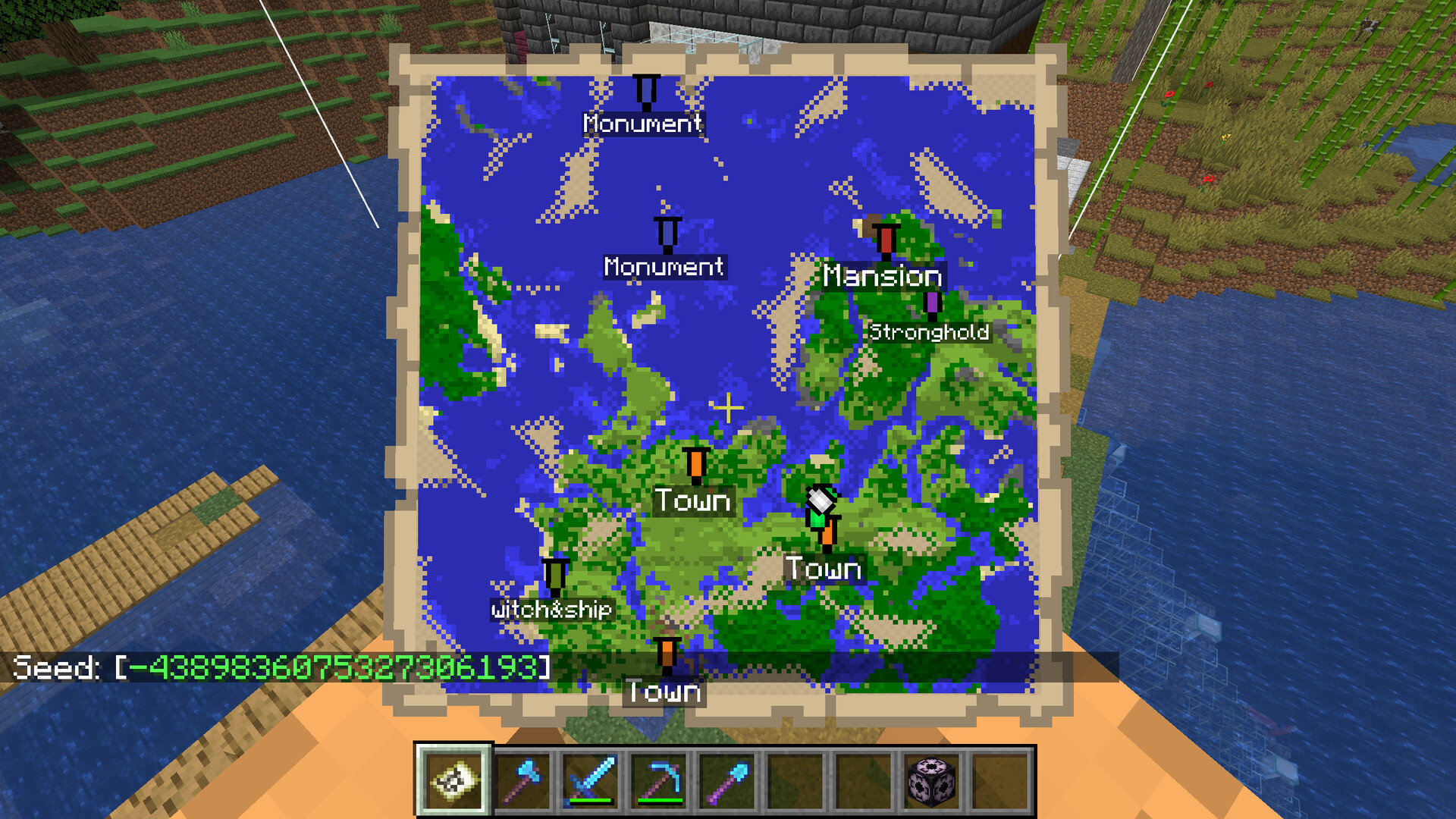 1.8 Monuments, Villages and a mansion.(seed and nbt) Minecraft Map