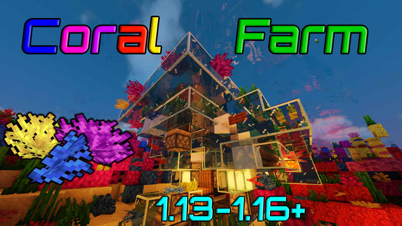 72k/h Coral Fan Farm | 1.13-1.16.5+ Minecraft Map