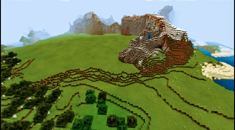 Flat Land and Small Mountains Minecraft Map