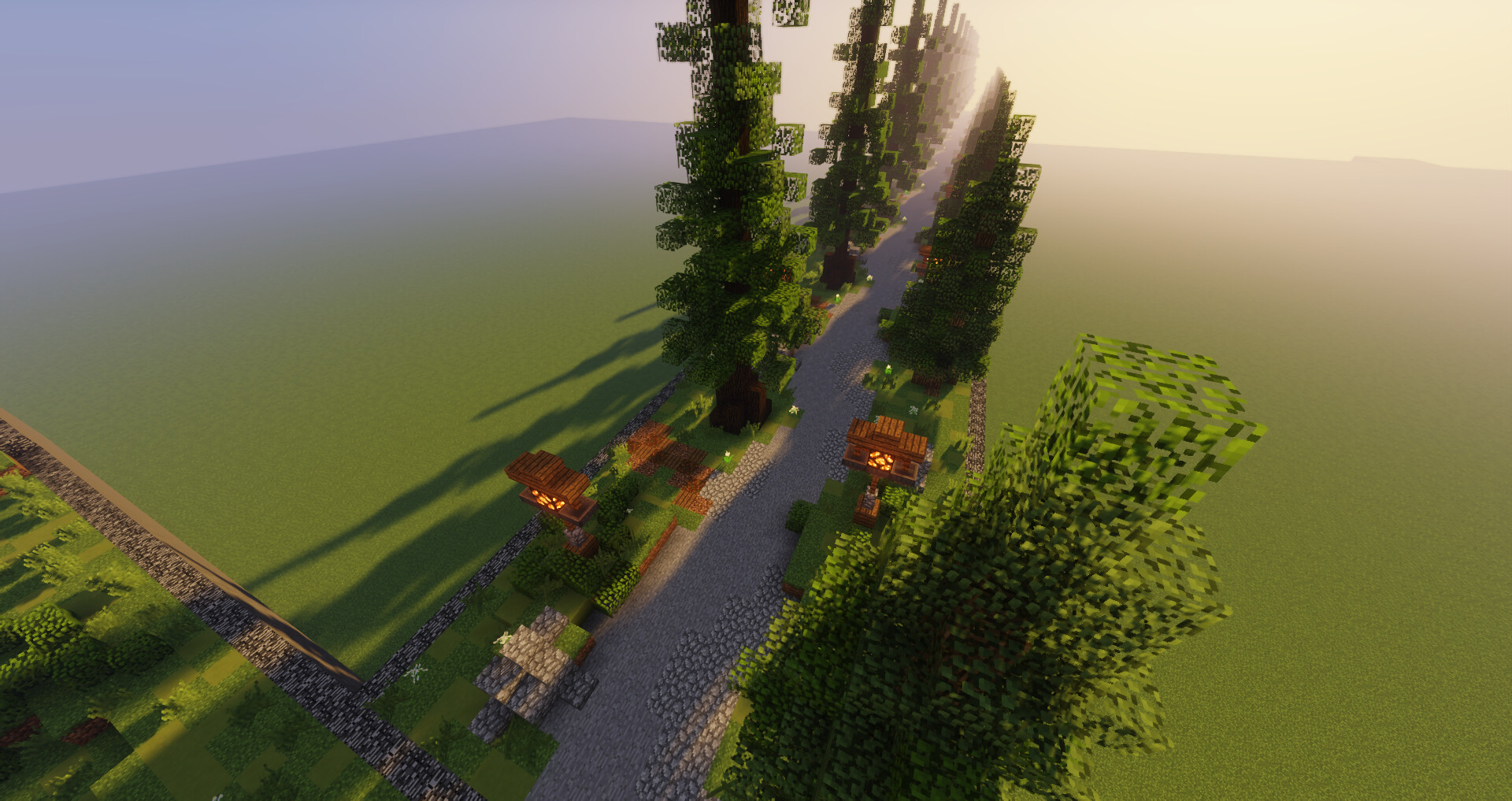 HCF Spawn + Road ~ Village Theme 123x123 Minecraft Map