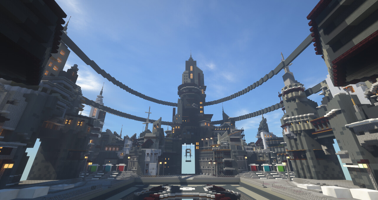 Futuristic prison spawn and a few other things Minecraft Map