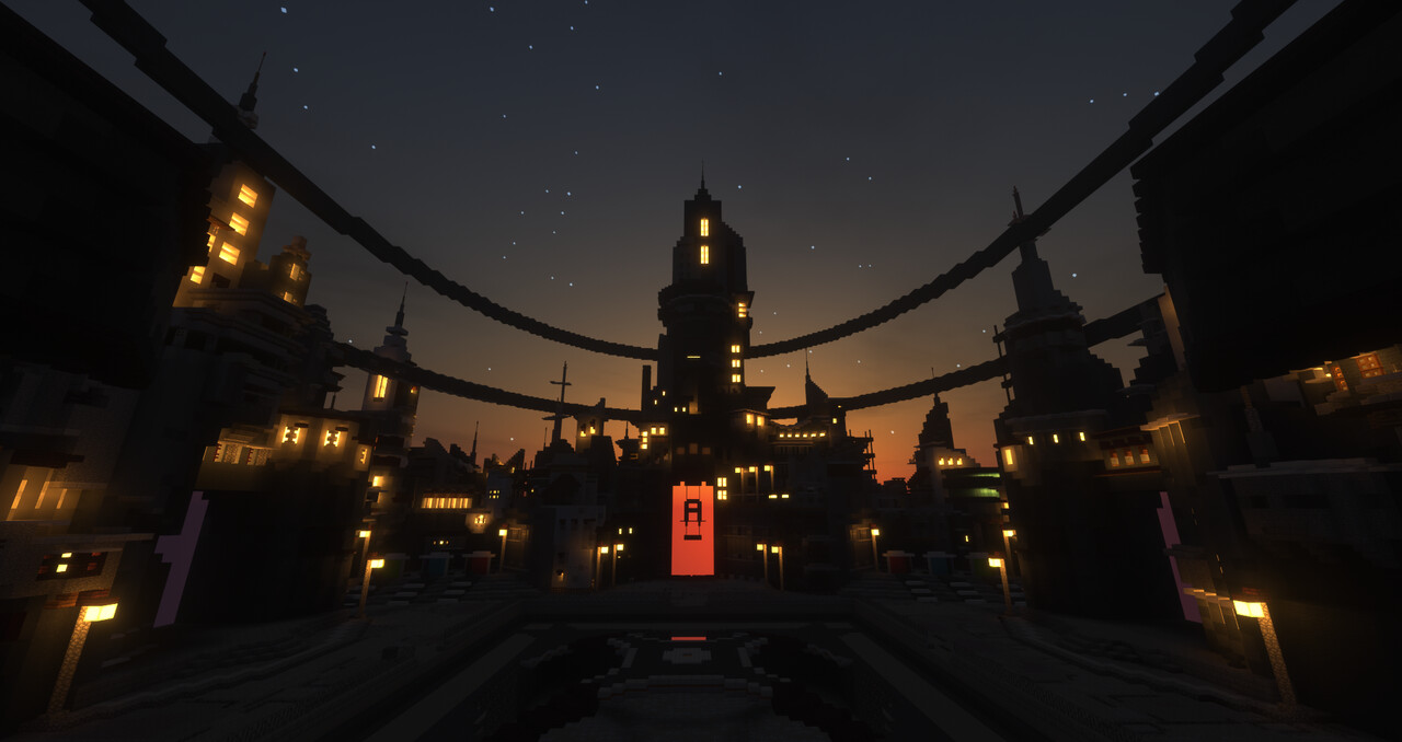 Futuristic prison spawn and a few other things Minecraft Map