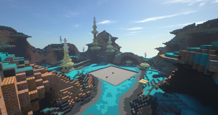 Futuristic prison spawn and a few other things Minecraft Map