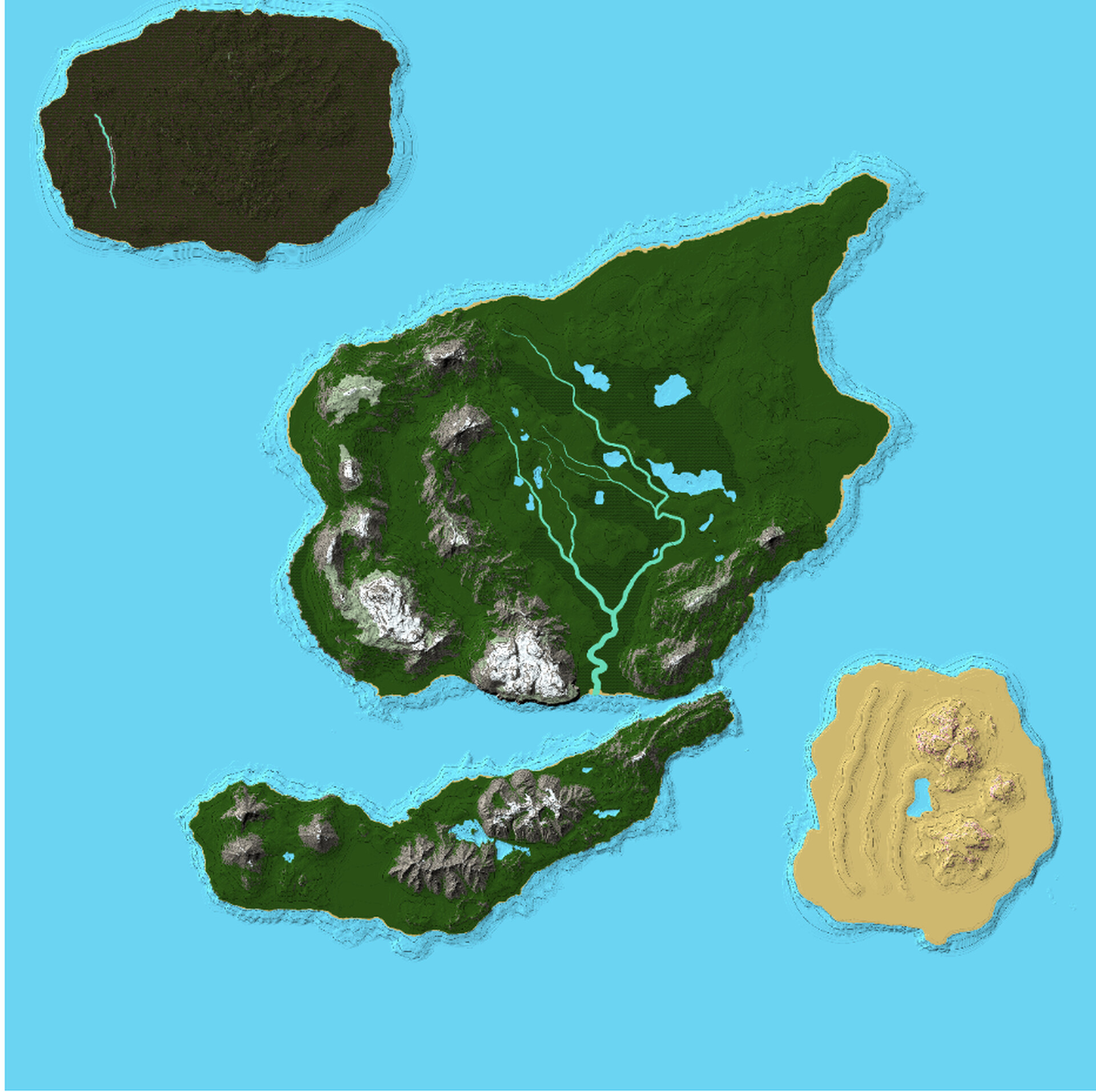 4000 by 4000 Map with Forests, Plains, and a Desert Minecraft Map