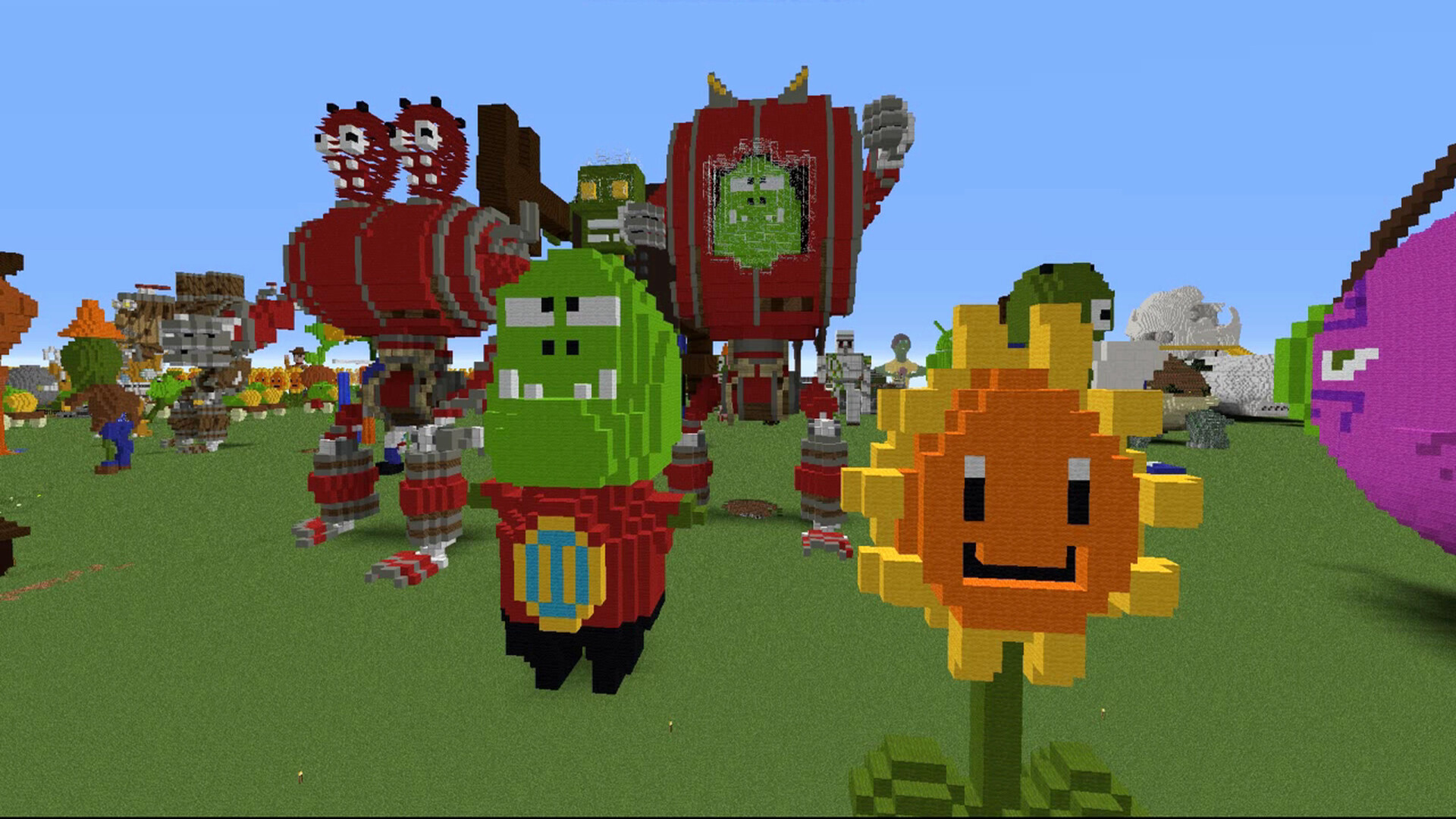 Minecraft PvZ map PLANTS VS. ZOMBIES МОЯ КАРТА МАЙНКРАФТ Minecraft Map