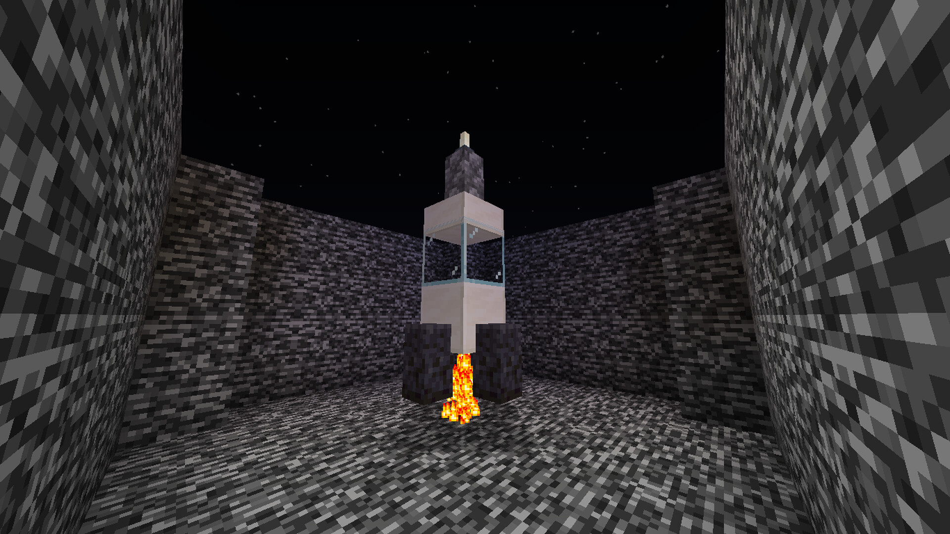 Command Blocks fonctionnal Rocketship Minecraft Map