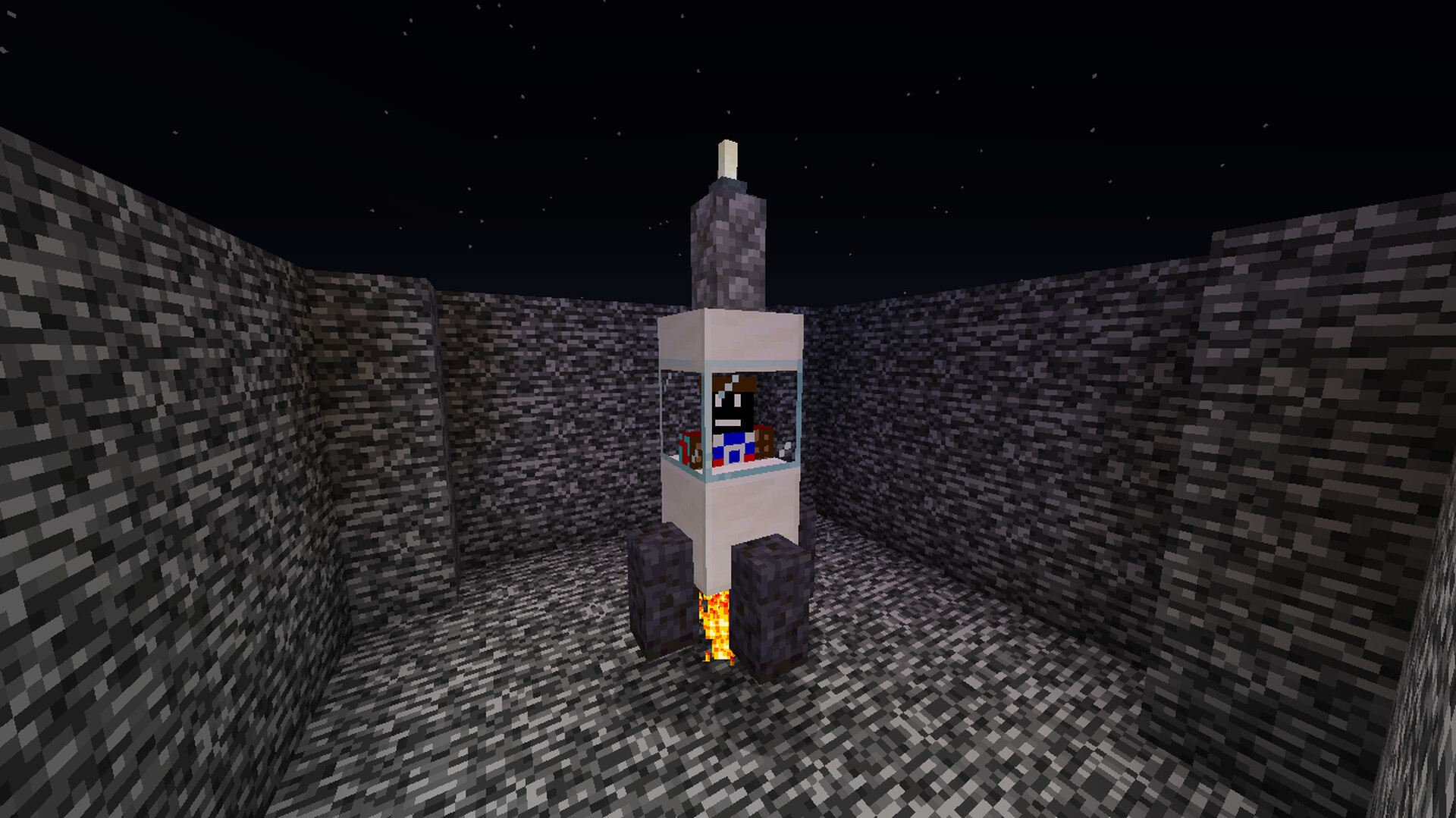 Command Blocks fonctionnal Rocketship Minecraft Map