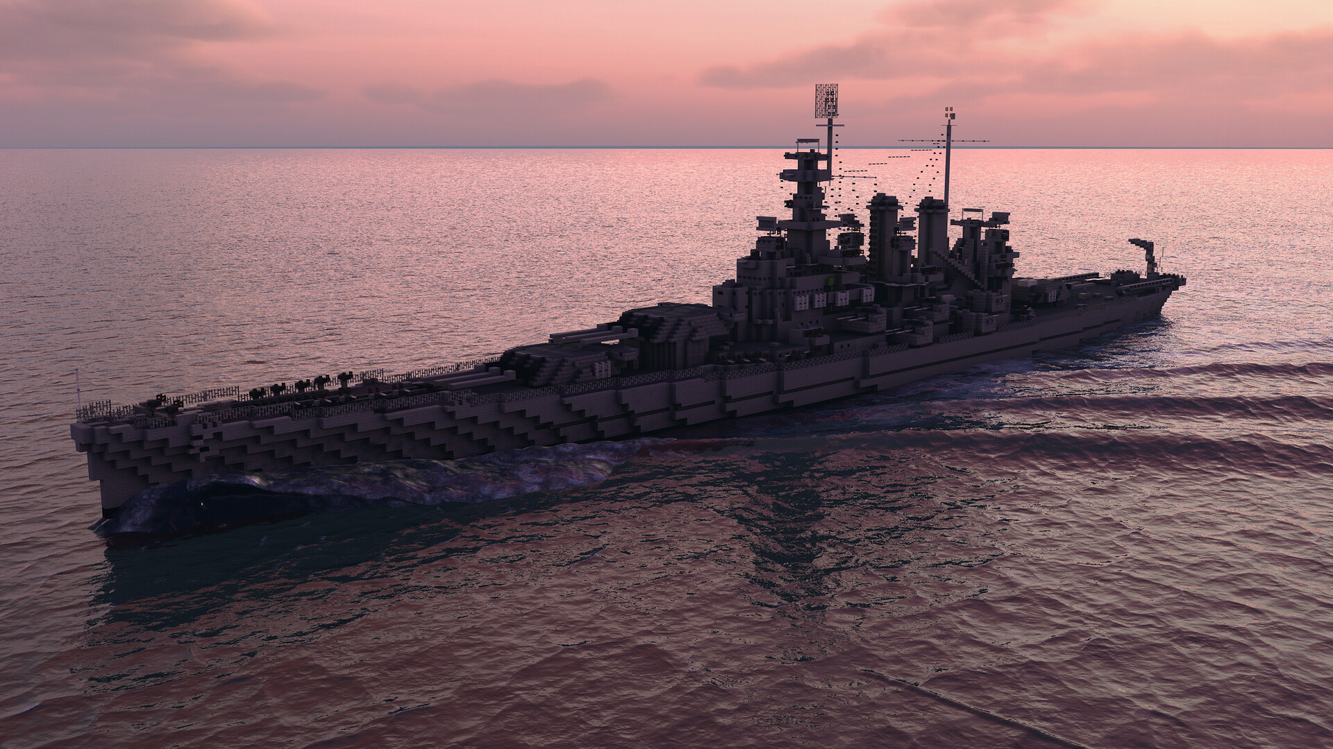 USS Washington BB56 1942 1:1 Scale Minecraft Map