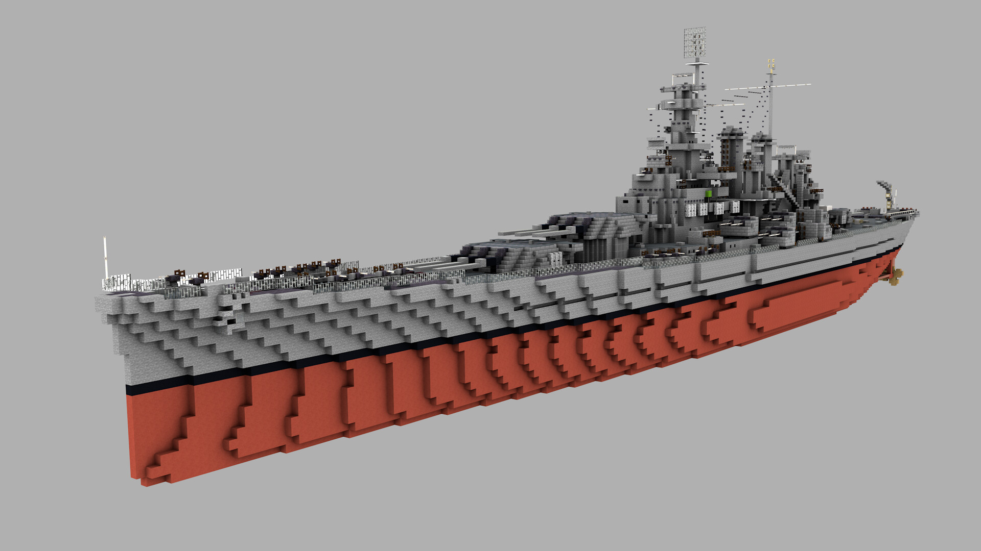 USS Washington BB56 1942 1:1 Scale Minecraft Map