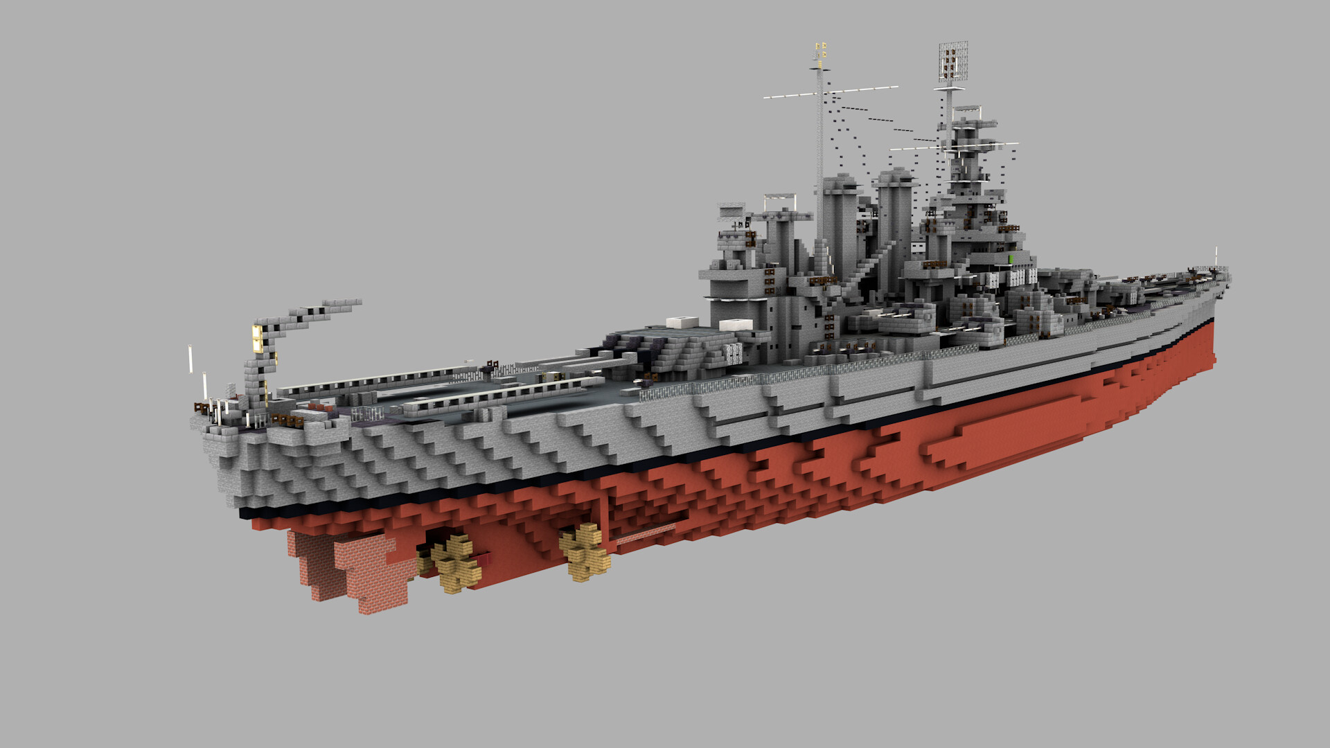 USS Washington BB56 1942 1:1 Scale Minecraft Map