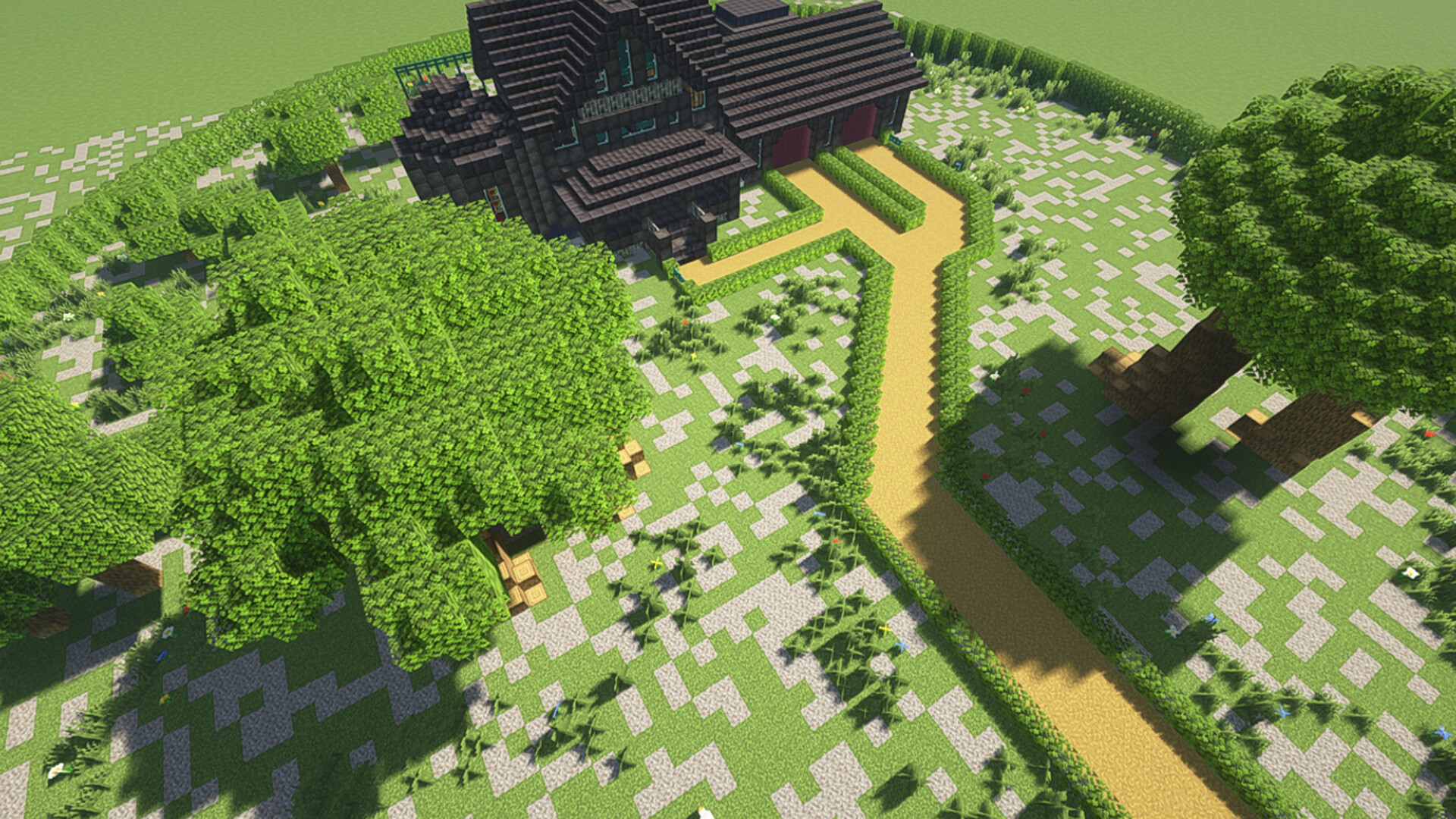 Netherite Country Cabin ; HOUSE AND PROPERTY Minecraft Map