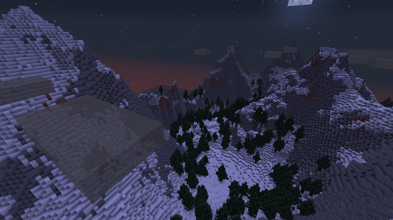 Sentient Mountains - Winter Custom Terrain Minecraft Map