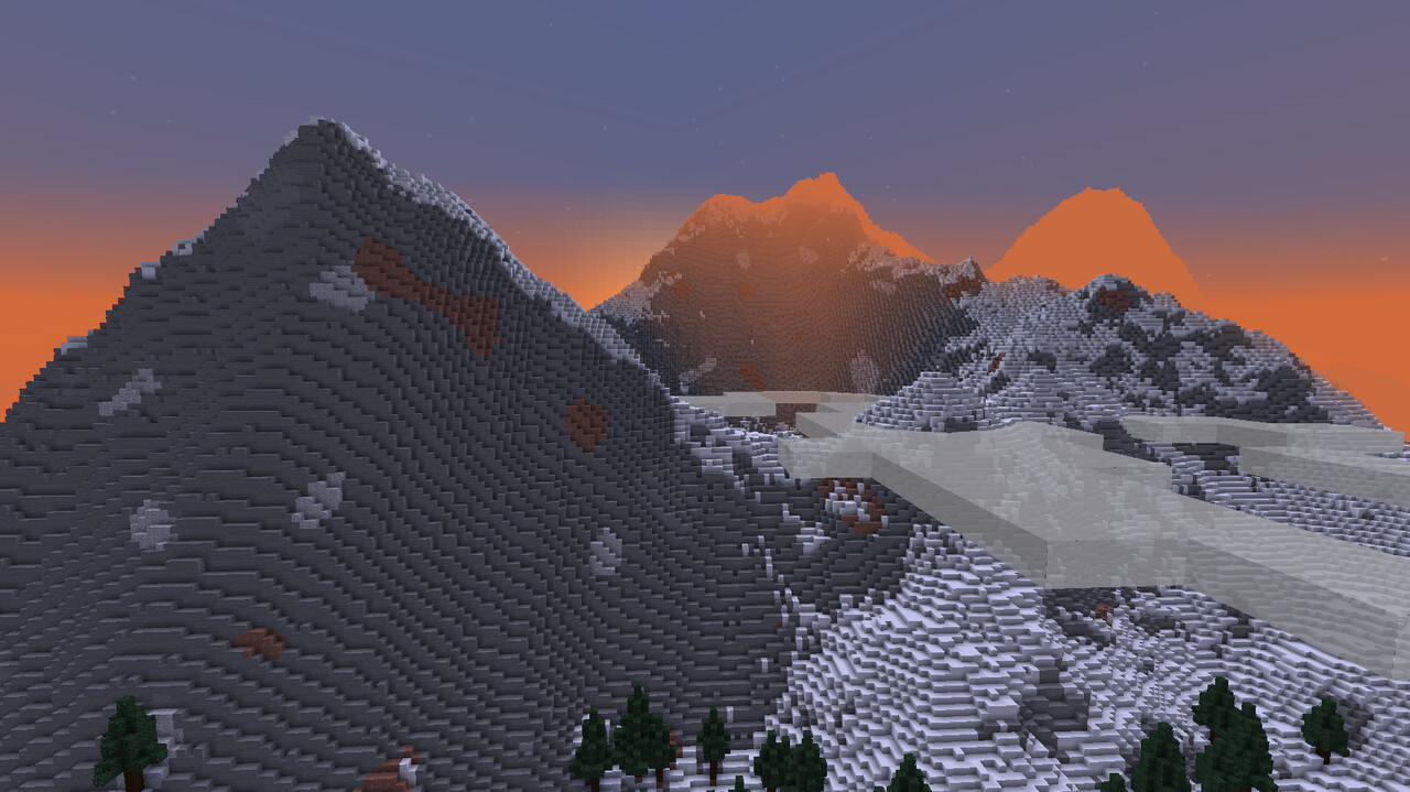 Sentient Mountains - Winter Custom Terrain Minecraft Map