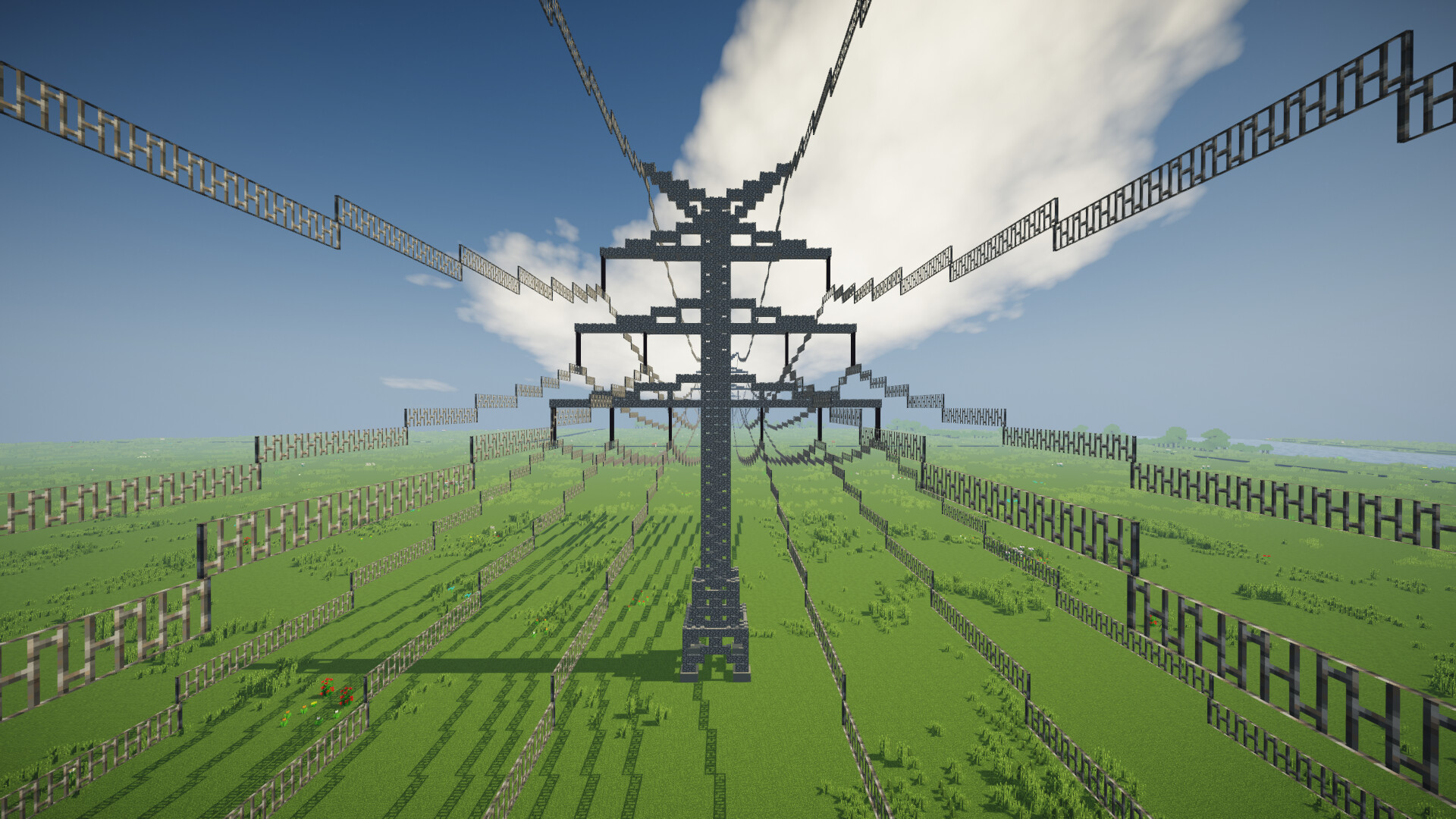 Freileitungsmasten 220 kV, Tannenbaummast, Dreiebenenkonfiguration ...