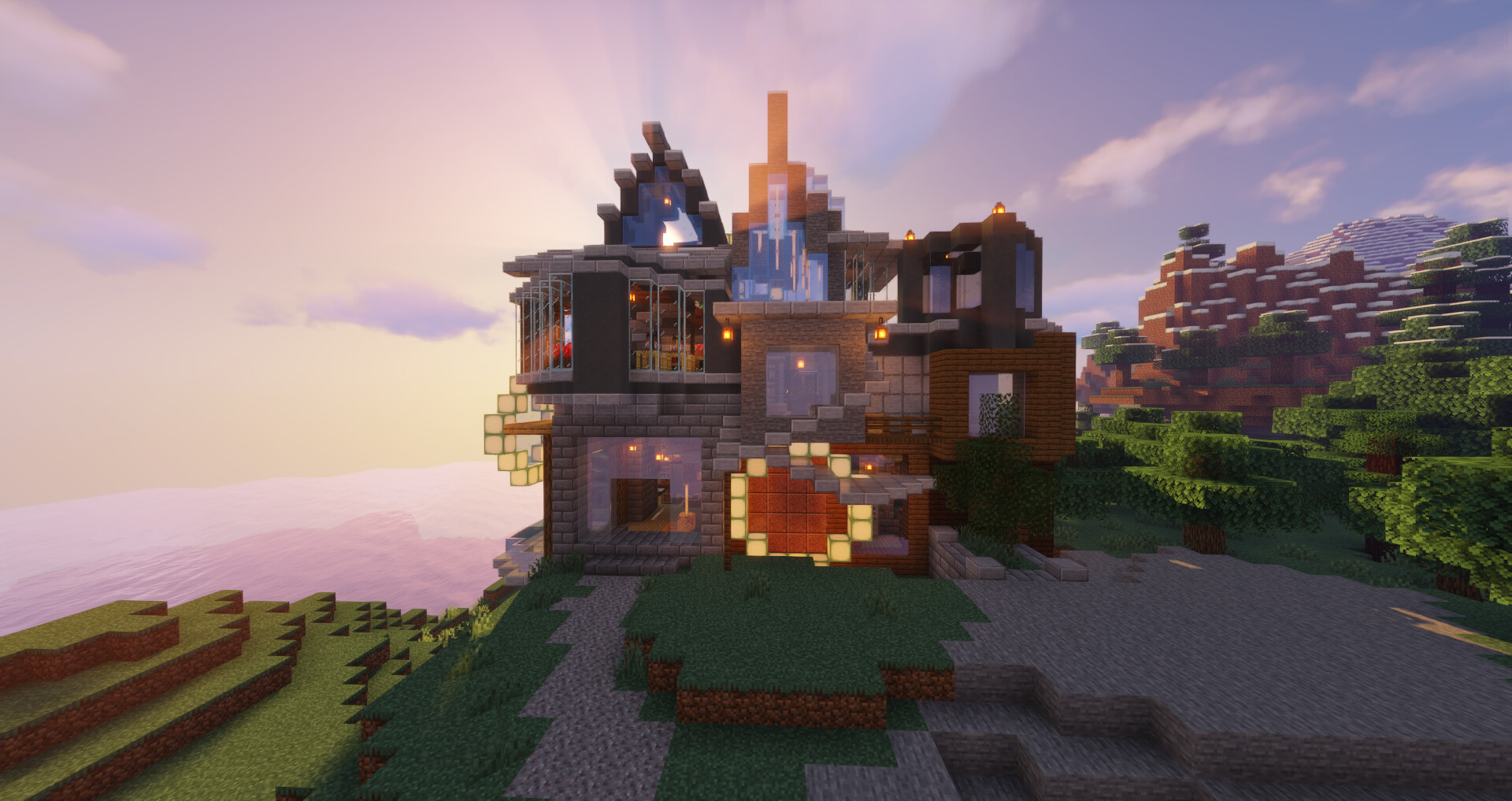 Mountain Mansion with Star Wars vibes 🌠(Creative World) Minecraft Map