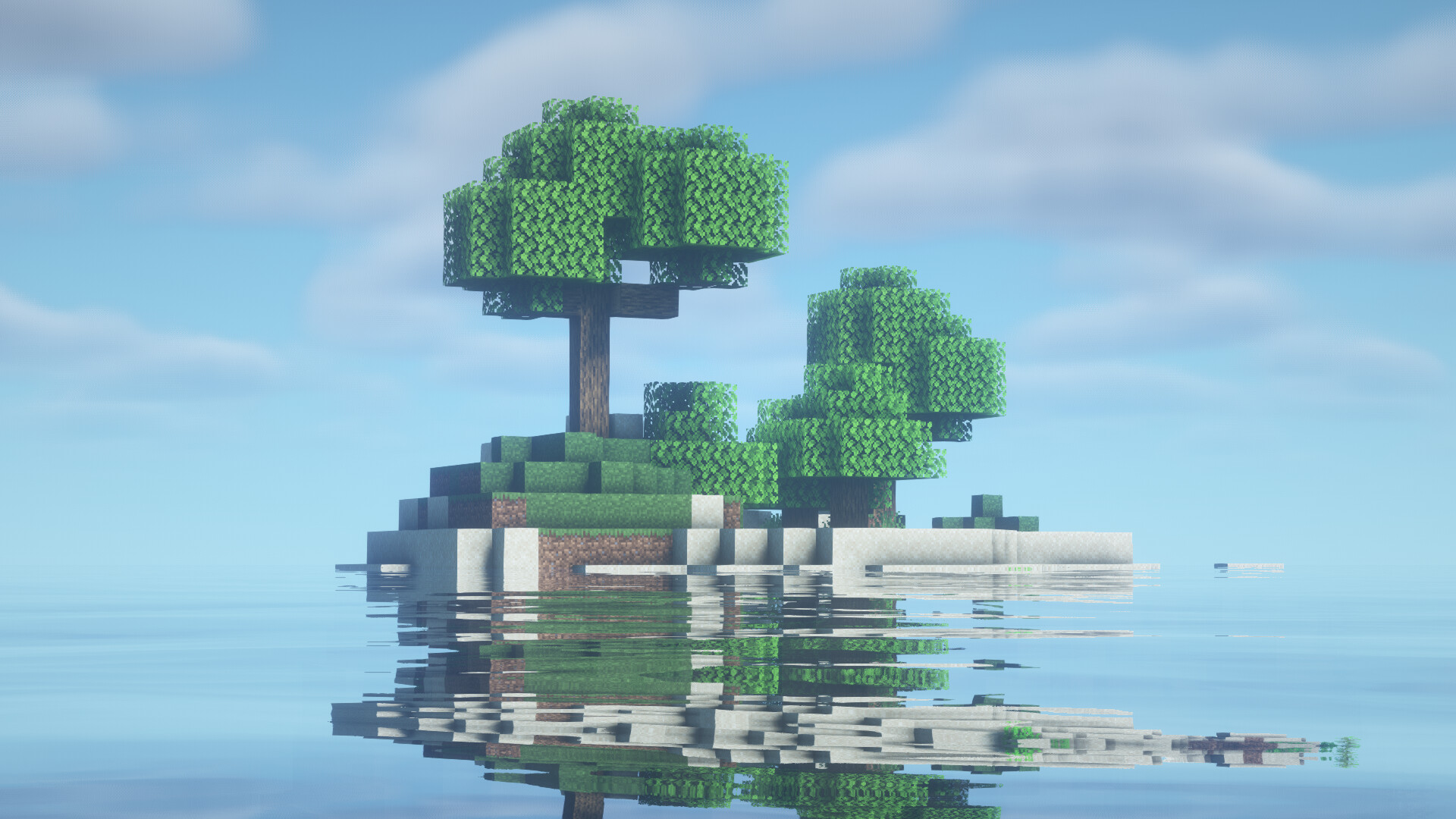 SEED: Small Desert Island Seed with Trees and Lake 1.16.5 Minecraft Map